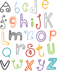 Hand drawn cartoon alphabet set graphic art Vector Image