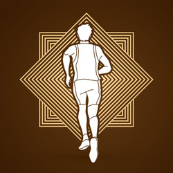 Athlete runner running back view Royalty Free Vector Image
