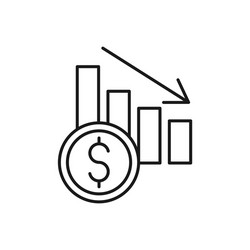 Money chart icon stats with bar Royalty Free Vector Image