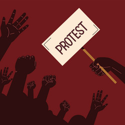 Raised hand protest Royalty Free Vector Image - VectorStock