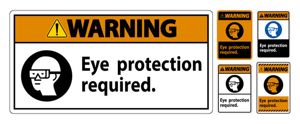 Danger sign eye protection required beyond Vector Image