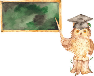 Welcome back to school card with an owl Royalty Free Vector