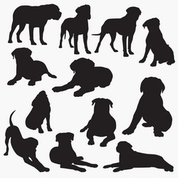 Big Dog Silhouette Vector Images (over 1,100)