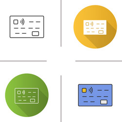 Silver credit card with chip icon isolated Vector Image