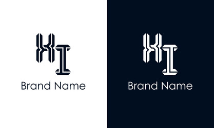 Initial letters xi monogram logo design bundle Vector Image