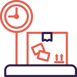 Scale measure with box carton line style Vector Image