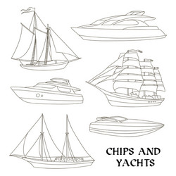 Vikings ships - set on white background Royalty Free Vector