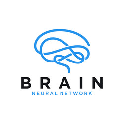 Abstract creative colorful brain infinity logo Vector Image