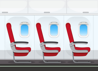 Empty aircraft cabin background Royalty Free Vector Image
