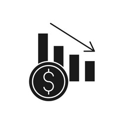 Money chart icon stats with bar Royalty Free Vector Image