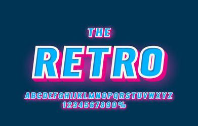 Retro sport style colorful font design Royalty Free Vector