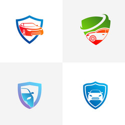 Shield car logo template creative car logo design Vector Image
