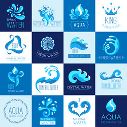 Water labels set Royalty Free Vector Image - VectorStock