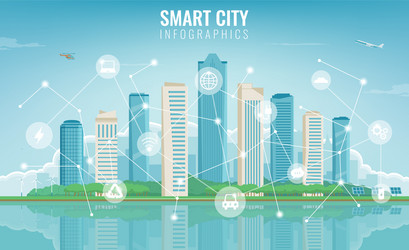 City infographic modern with infographic Vector Image