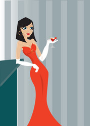 Cocktail lady Royalty Free Vector Image - VectorStock