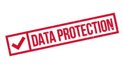 Data protection rubber stamp Royalty Free Vector Image