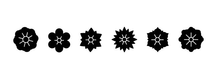 Line flower symbols simple geometric daisy Vector Image