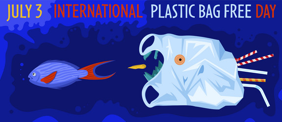 International plastic free day editable Royalty Free Vector