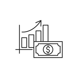 Money chart icon stats with chart bar Royalty Free Vector