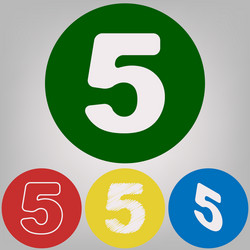 Number 5 sign design template element Royalty Free Vector