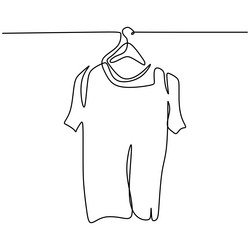 One line drawing of isolated object t-shirt Vector Image