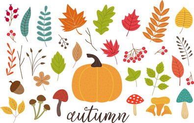 Set of isolated autumn elements part 2 Royalty Free Vector