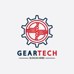 Tech gear logo design template technology logo Vector Image
