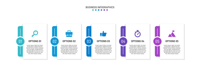 Horizontal progress bar featuring 5 arrow-shaped Vector Image
