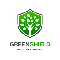 Nature or green shield logo template this graphic Vector Image