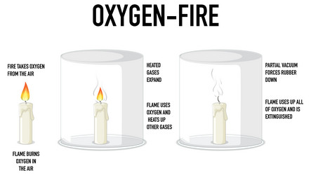 Oxygen and fire science experiment Royalty Free Vector Image
