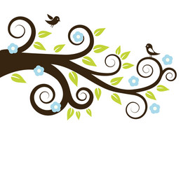 Tree with birds Royalty Free Vector Image - VectorStock