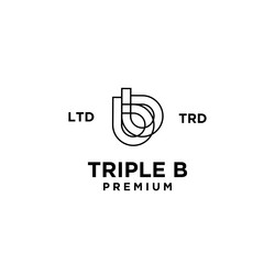 Triple b bbb letter logo icon design Royalty Free Vector