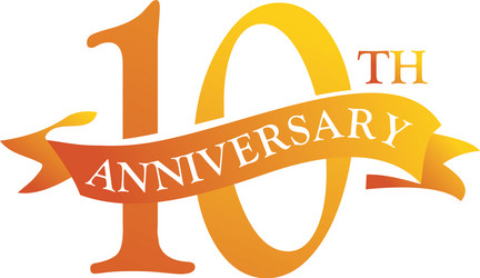 10 year ribbon anniversary Royalty Free Vector Image