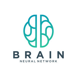 Creative brain color logo genius smart symbol Vector Image
