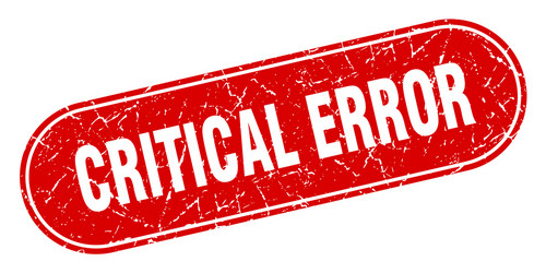 Critical error round red grunge stamp Royalty Free Vector