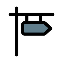 Hanging road sign with a directional arrow Vector Image