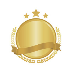 Modern bronze circle metal badge label and design Vector Image