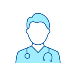 Professional doctor with stethoscope color line Vector Image