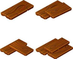 Wooden icon game asset on white background Vector Image