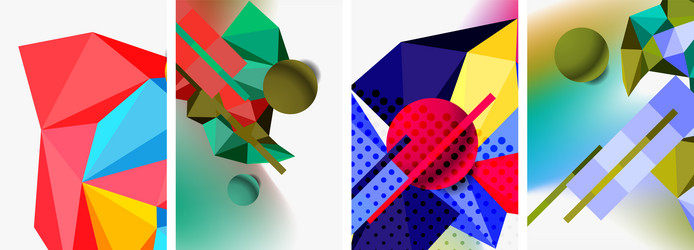 3d sphere and 3d low poly triangle design Vector Image