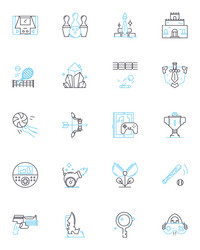 Pleasure amusement linear icons set bliss thrill Vector Image