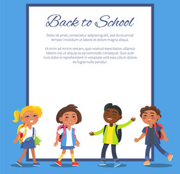 Back to school poster kids Royalty Free Vector Image