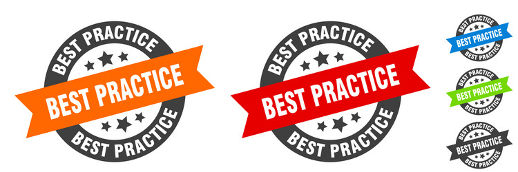 Best practice sign black-red round Royalty Free Vector Image