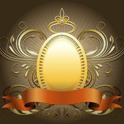 Golden heraldic coat arms Royalty Free Vector Image