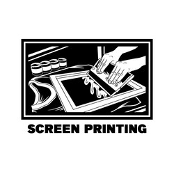 Screen printing studio logo Royalty Free Vector Image