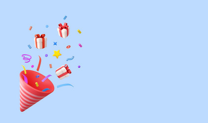 3d two party popper Royalty Free Vector Image - VectorStock