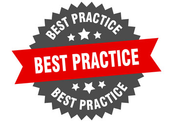 Best practice sign black-red round Royalty Free Vector Image
