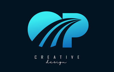 Creative golden letters op o p logo with leading Vector Image