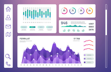 Data dashboard modern infographic ui interface Vector Image