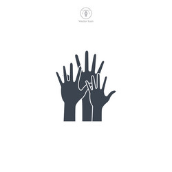 Hand raised icon symbol isolated on white Vector Image